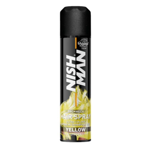NishMan Unisex Pro-Mech Colour Hair Spray - Yellow 150ml - NishMan NZ